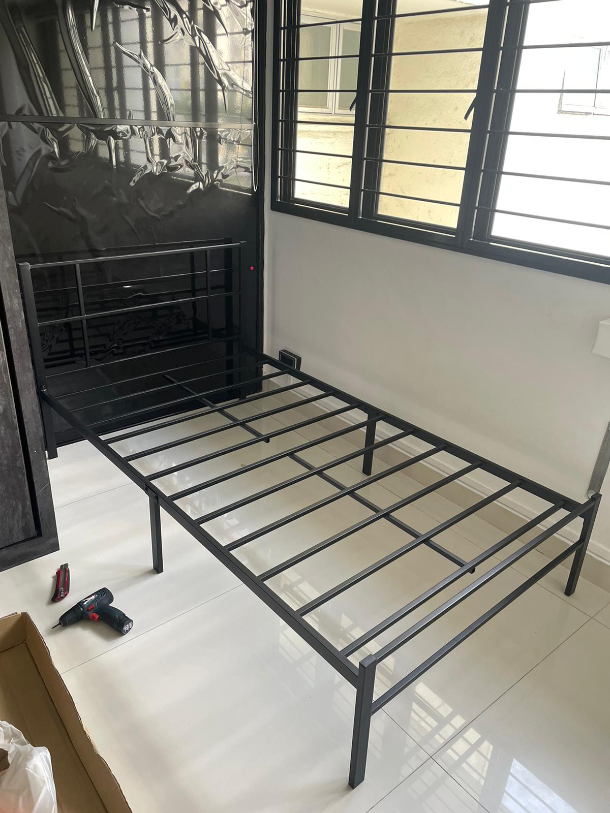 Flexidesignx Metal Bed Frame Single/Super Single /Queen Size in White ...