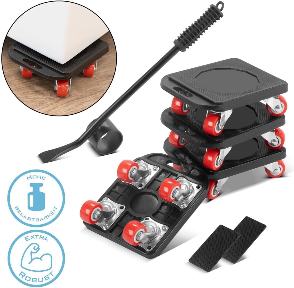 Portable DIY Moving Tool Set 360° Roller Mover Transport Furniture ...