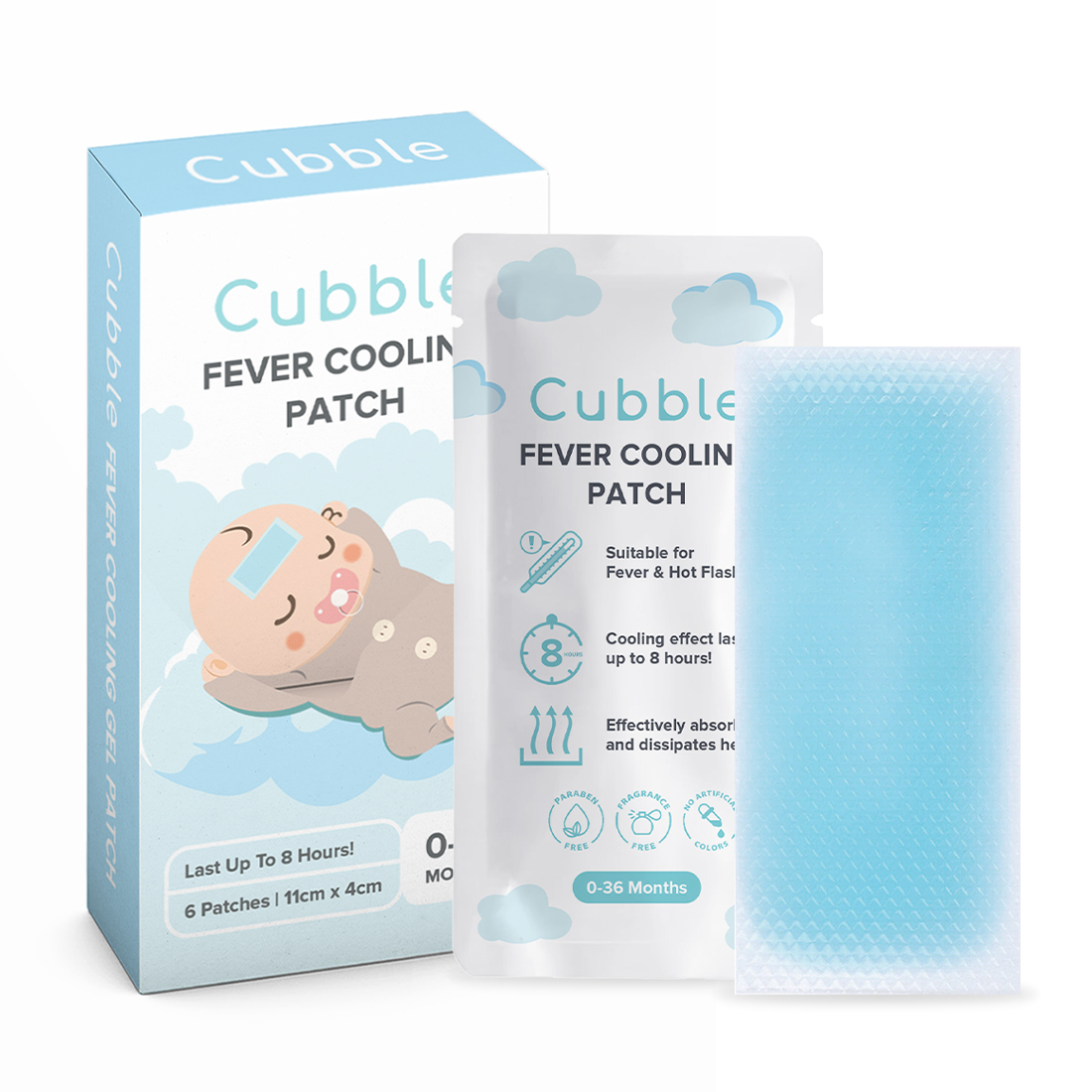 Cubble Fever Cooling Patch (6 Patches) for Baby Lasts Up to 8 Hours ...