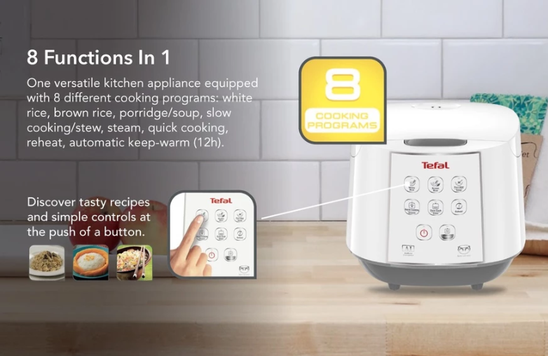 Tefal Easy Compact Fuzzy Logic Rice Cooker 1L RK7301 | Shopee Singapore