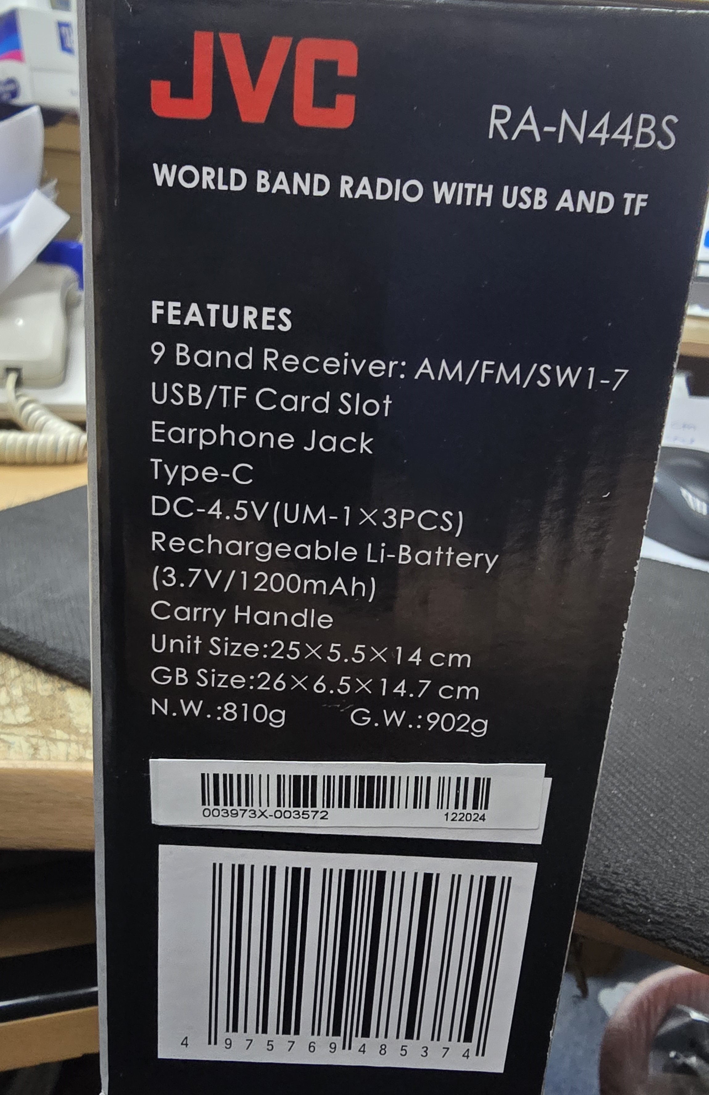 JVC RA-N44BS WORLD BAND RADIO WITH USB AND TF | Shopee Singapore
