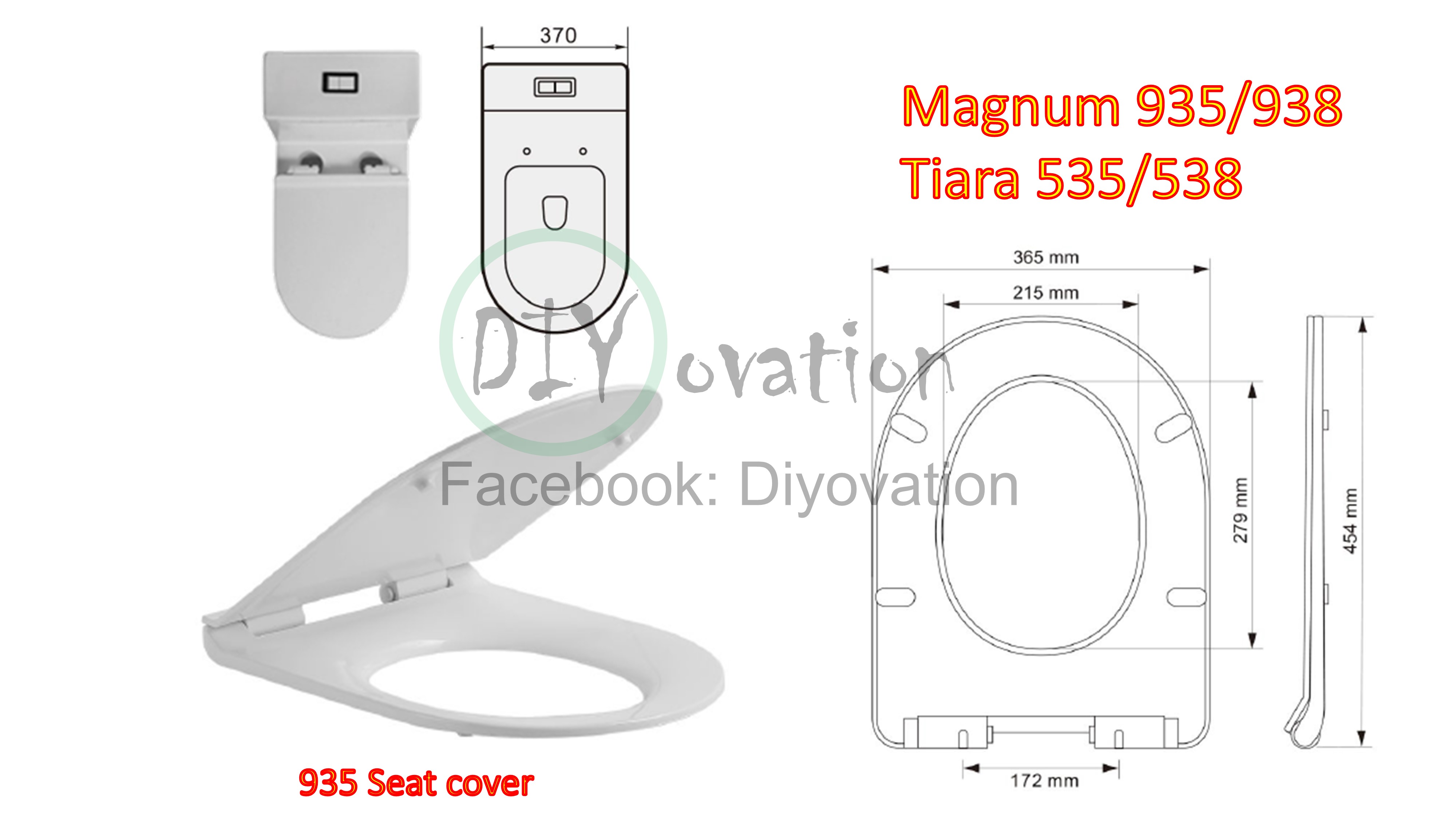 Original Tiara/ Magnum WC seat cover/ Toilet bowl soft closing Urea ...
