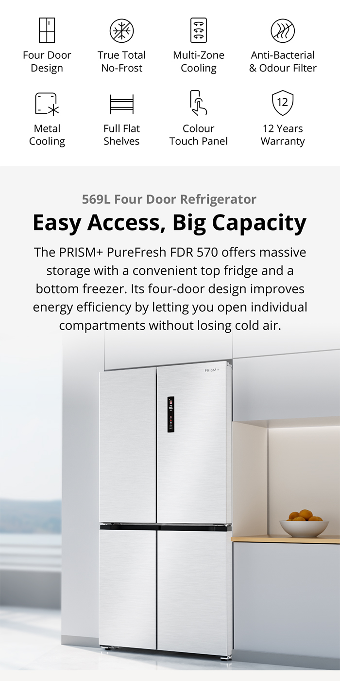 PRISM+ PureFresh FDR 570 | 570L Four Door Refrigerator | True Total No ...