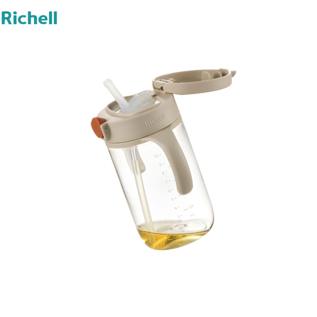 Richell AXSTARS Plain Colour Series Straw Bottle 320ml | Shopee Singapore