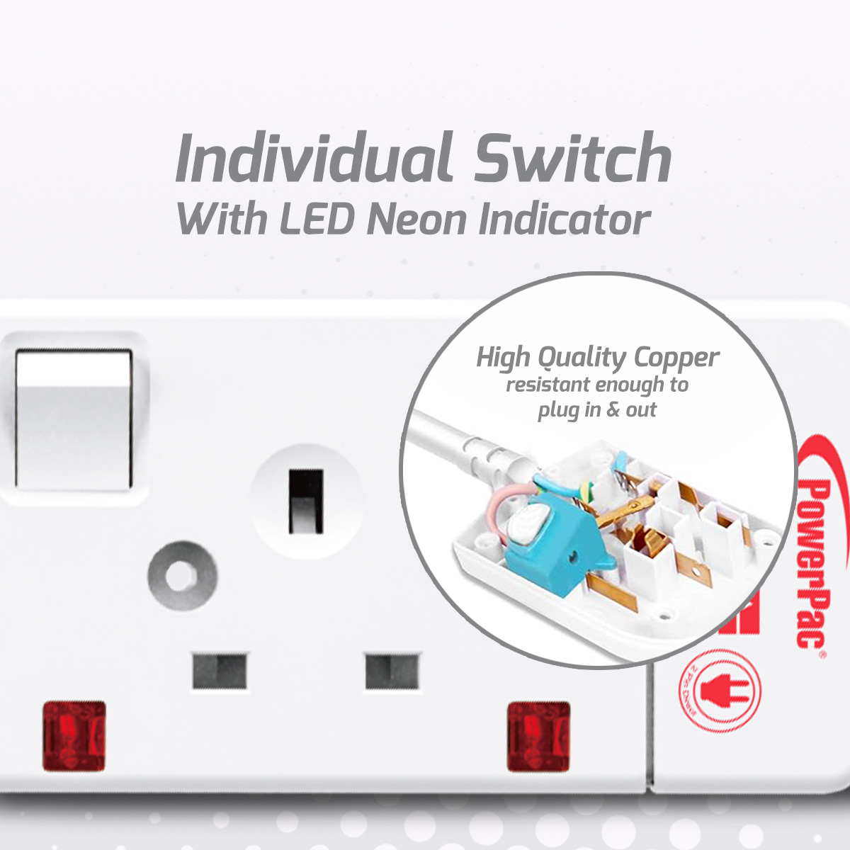 PowerPac Extension Socket Extension Cord, Power Cord, Power Extension 3 ...