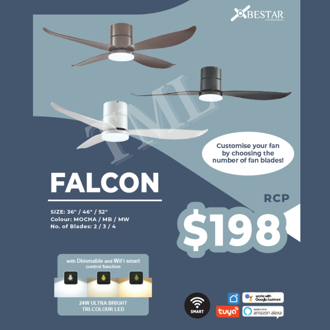Bestar Falcon New Hugger DC Smart Ceiling fan Wifi 4blades 3blades ...