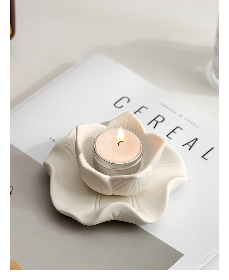 Ceramic Made Lotus Tealight Candle Stand / Holder for 4 hours and below ...