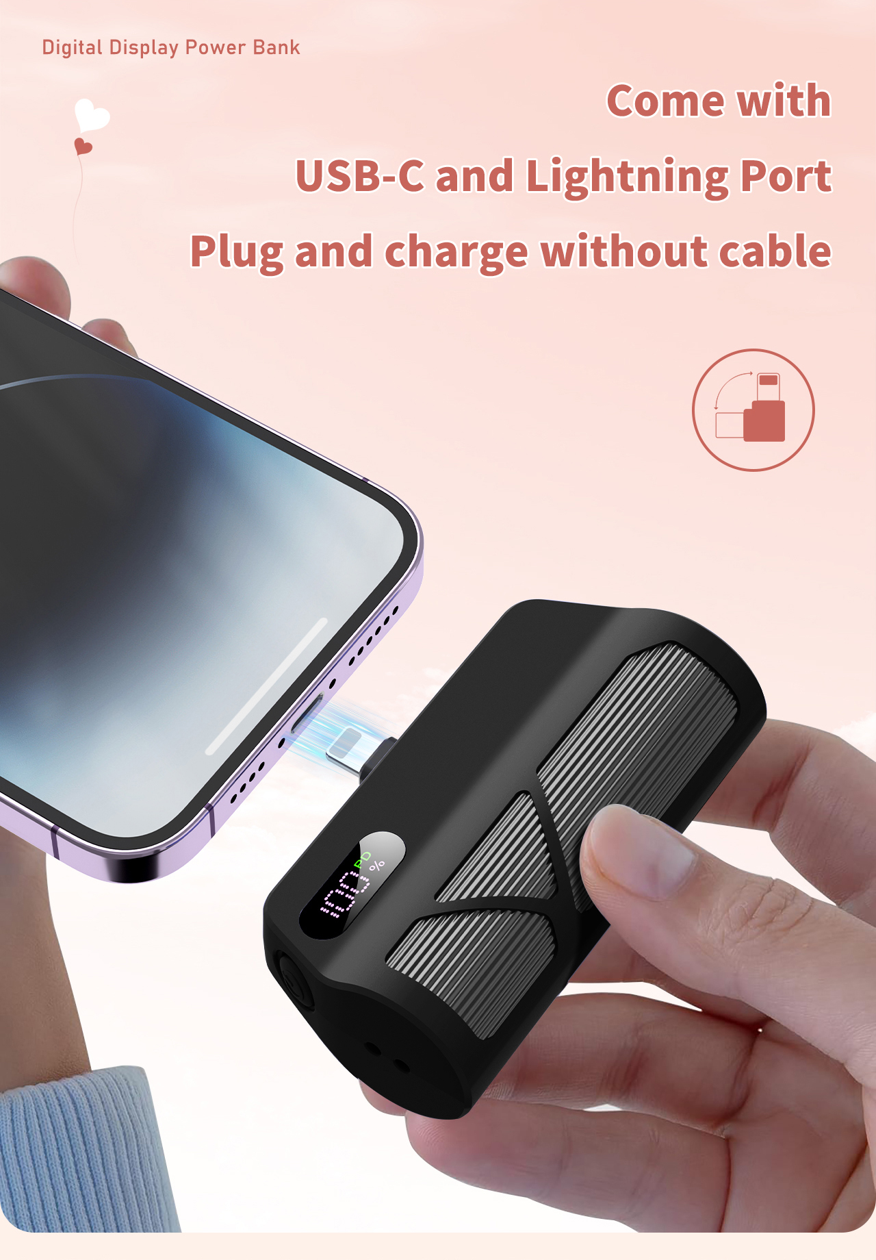 Anvers Power Bank 5000mAh Fast Charging Mini Powerbank Capsule Portable ...