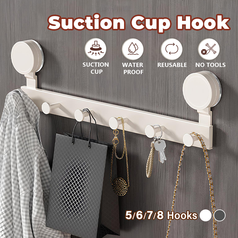 【SG Ready Stock】Suction Cup Hook No Drill Wall Mount Door Hanger Hooks ...