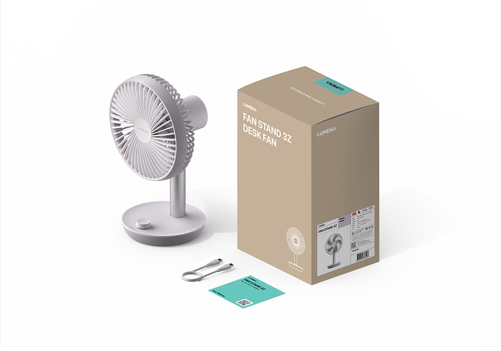 LUMENA STAND 3Z Table Fan Desk Fan USB Wireless Fan Portable Electric ...