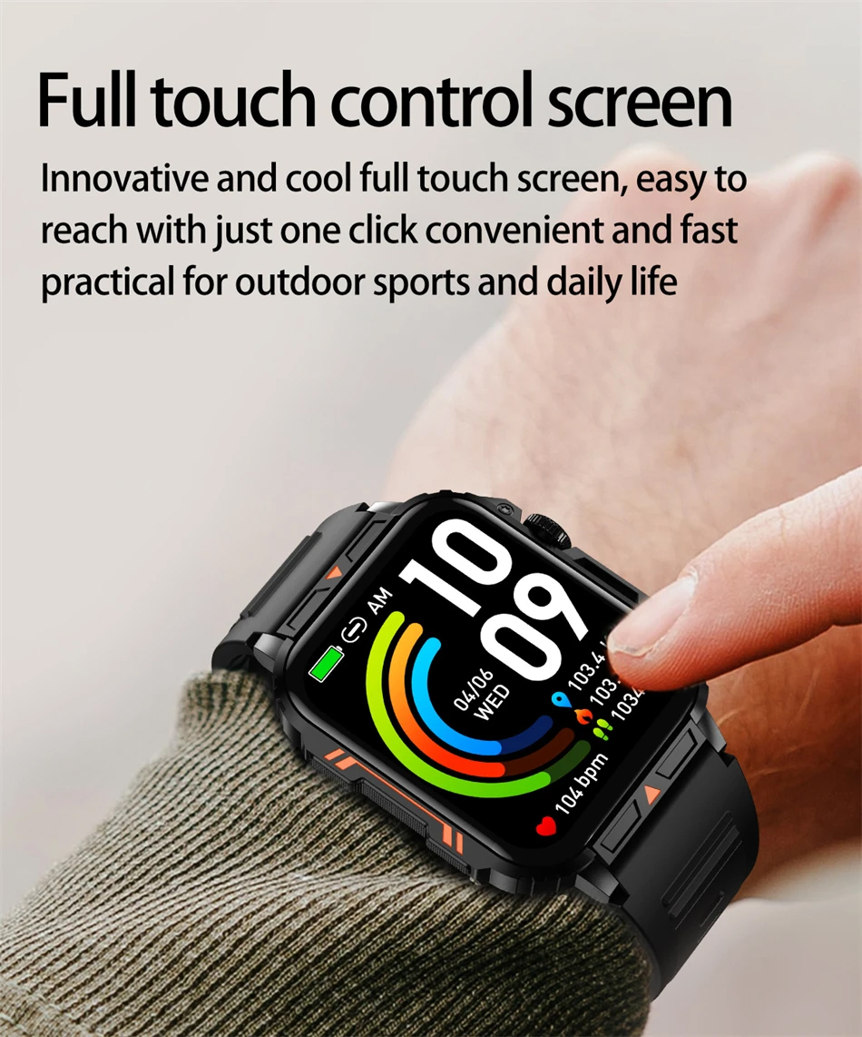 2024 New 1.95 Outdoor Military Man Smart Watch Men Bluetooth Call ...