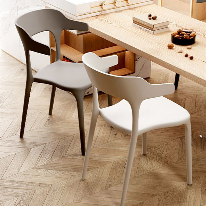 Nordic Plastic Chair Dining Chair with Comfort Arm Rest & Back Rest ...