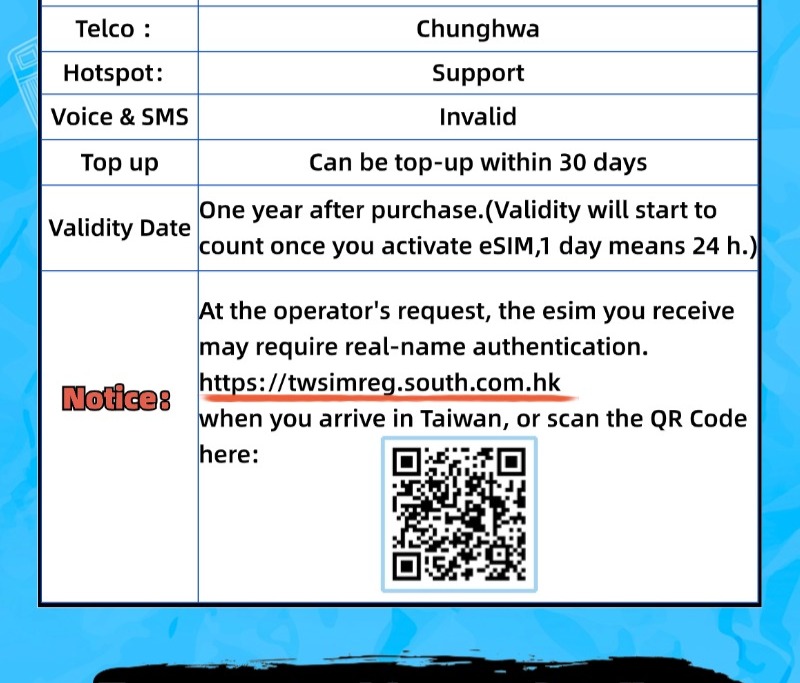 SCT Taiwan eSIM Card Unlimited 4G Data 3-15 Days Taiwan SIM Card No ...
