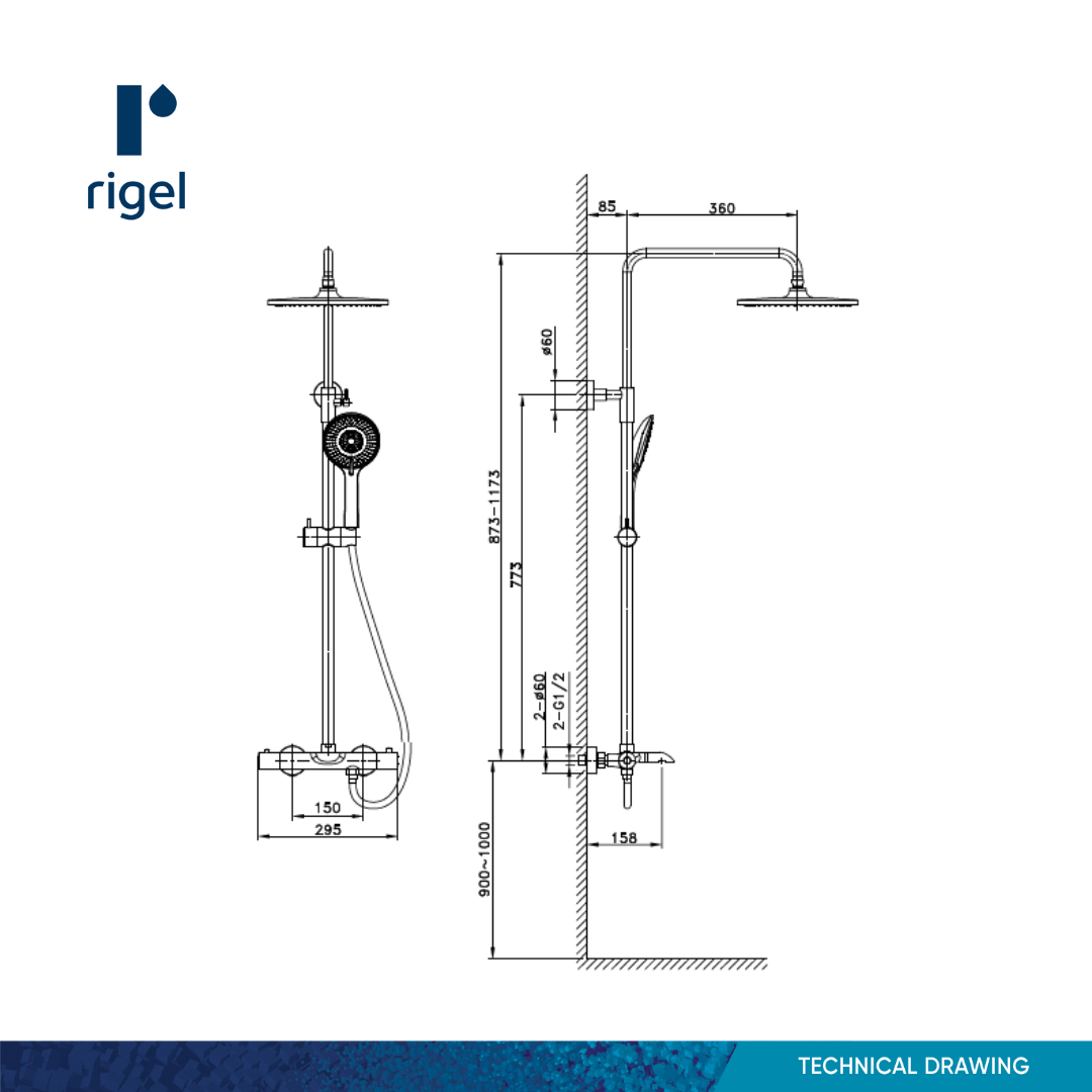 [P.O] RIGEL Thermostatic Rain Shower Set TSME14418T - Delivery End July ...