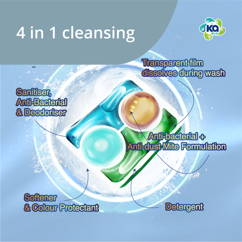 KA 4-in-1 Laundry Capsules / Anti-bacterial in 58s or 32s /Anti-dust ...