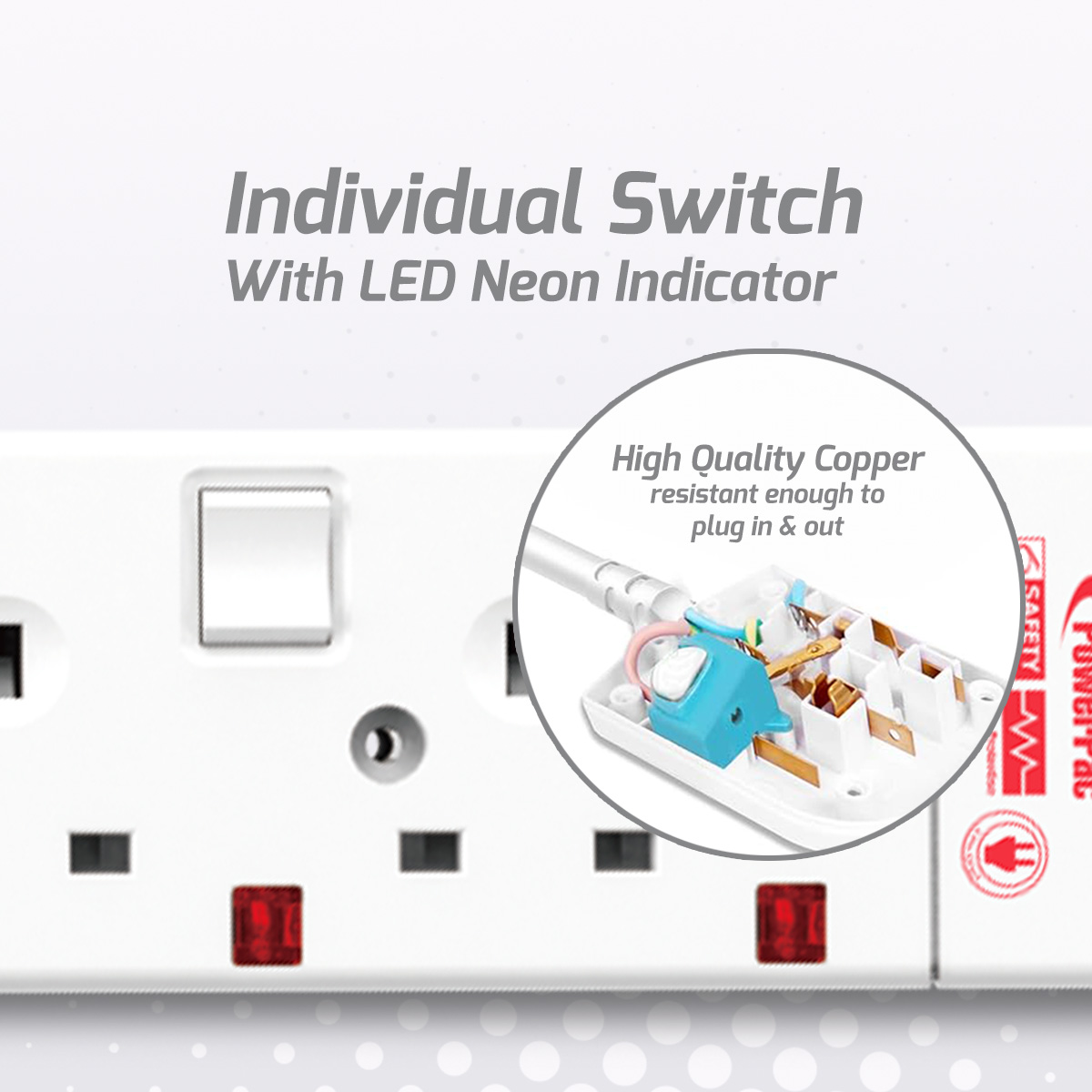 PowerPac Extension Cord, Extension Socket, Power Cord 3 Meter 1/2/3/4/5 ...