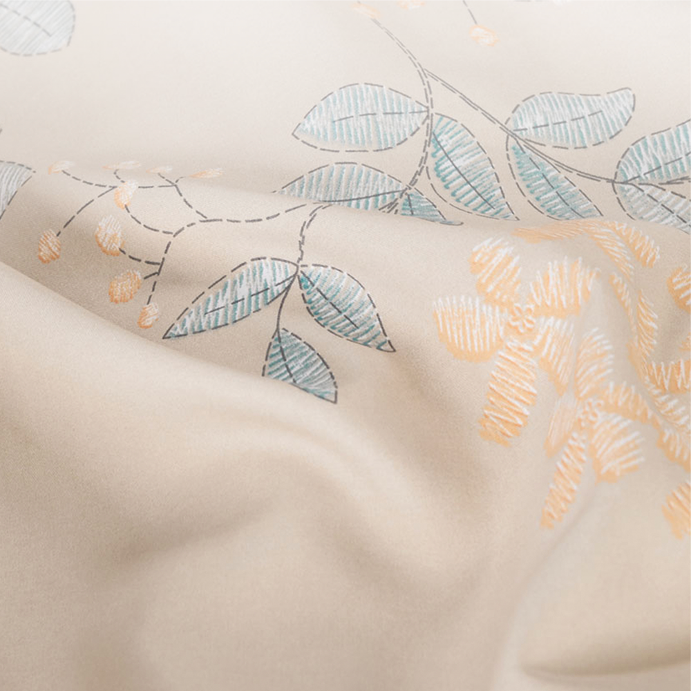 Epitex 1200TC Hybrid Botanic Silk Printed Fitted Sheet Set | Bedsheet ...