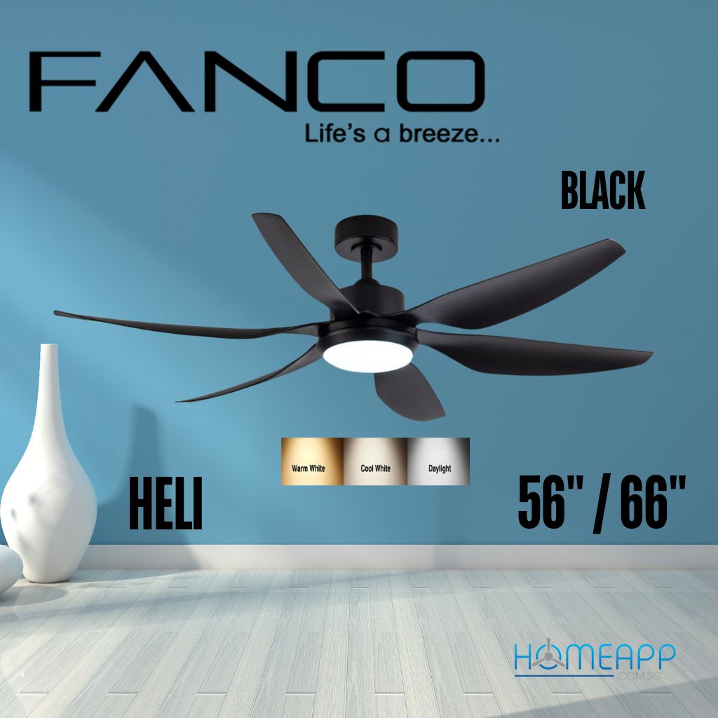 FANCO ceiling fan HELI 56" 66" DC motor 3 Tone LED 24w remote control ...