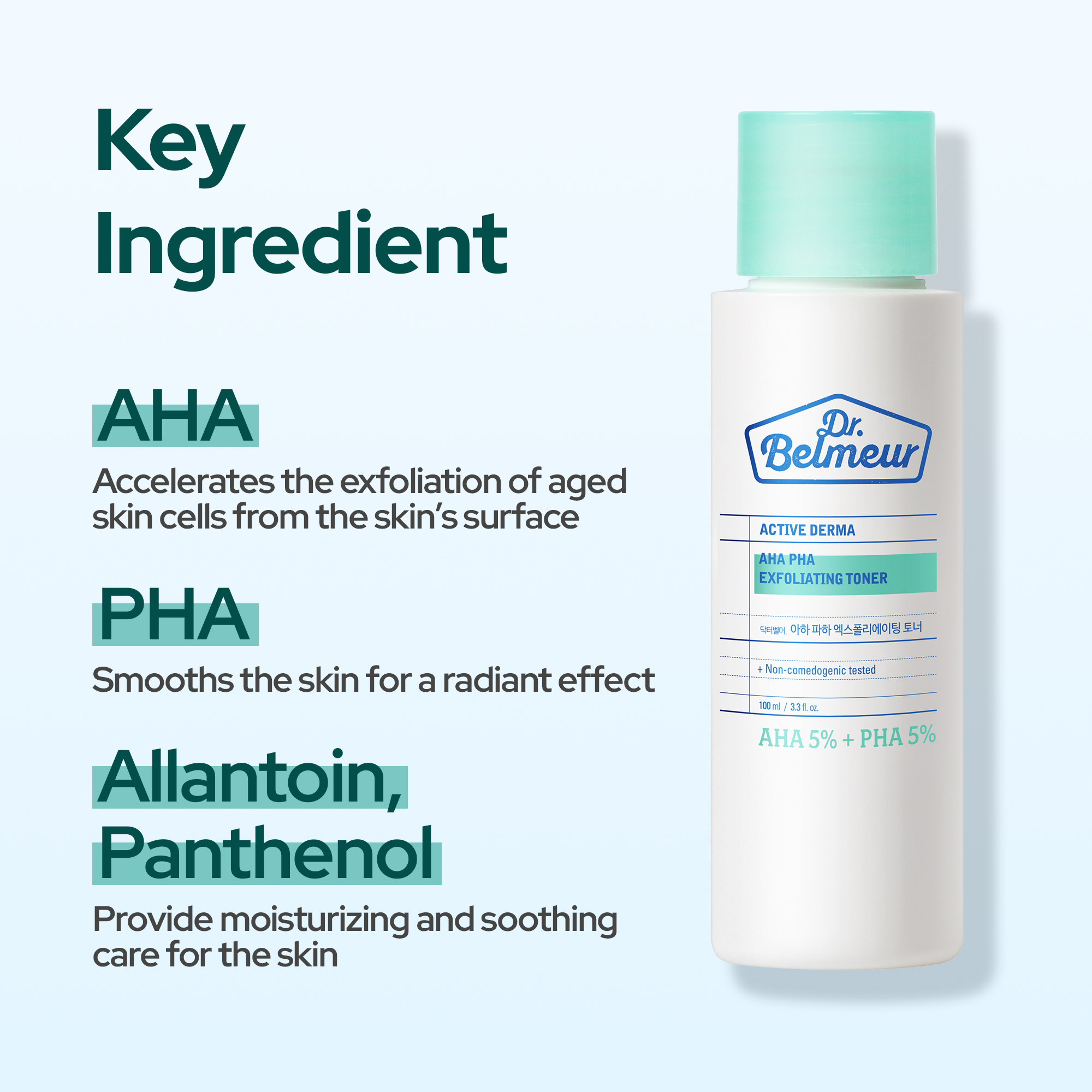 Dr. Belmeur Active Derma - AHA PHA Exfoliating Toner for Acne Prone Dry ...