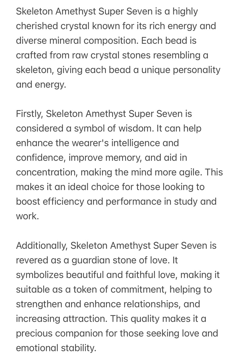 SG Eunegems Natural Lavender Amethyst Super Seven Crystal Bracelet ...
