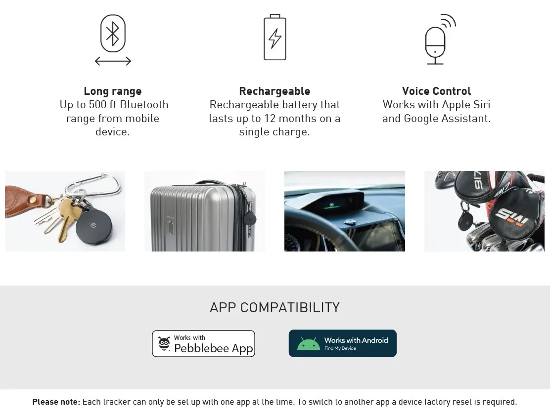 Pebblebee Clip For Android Google Find My Device Bluetooth GPS Tracker ...