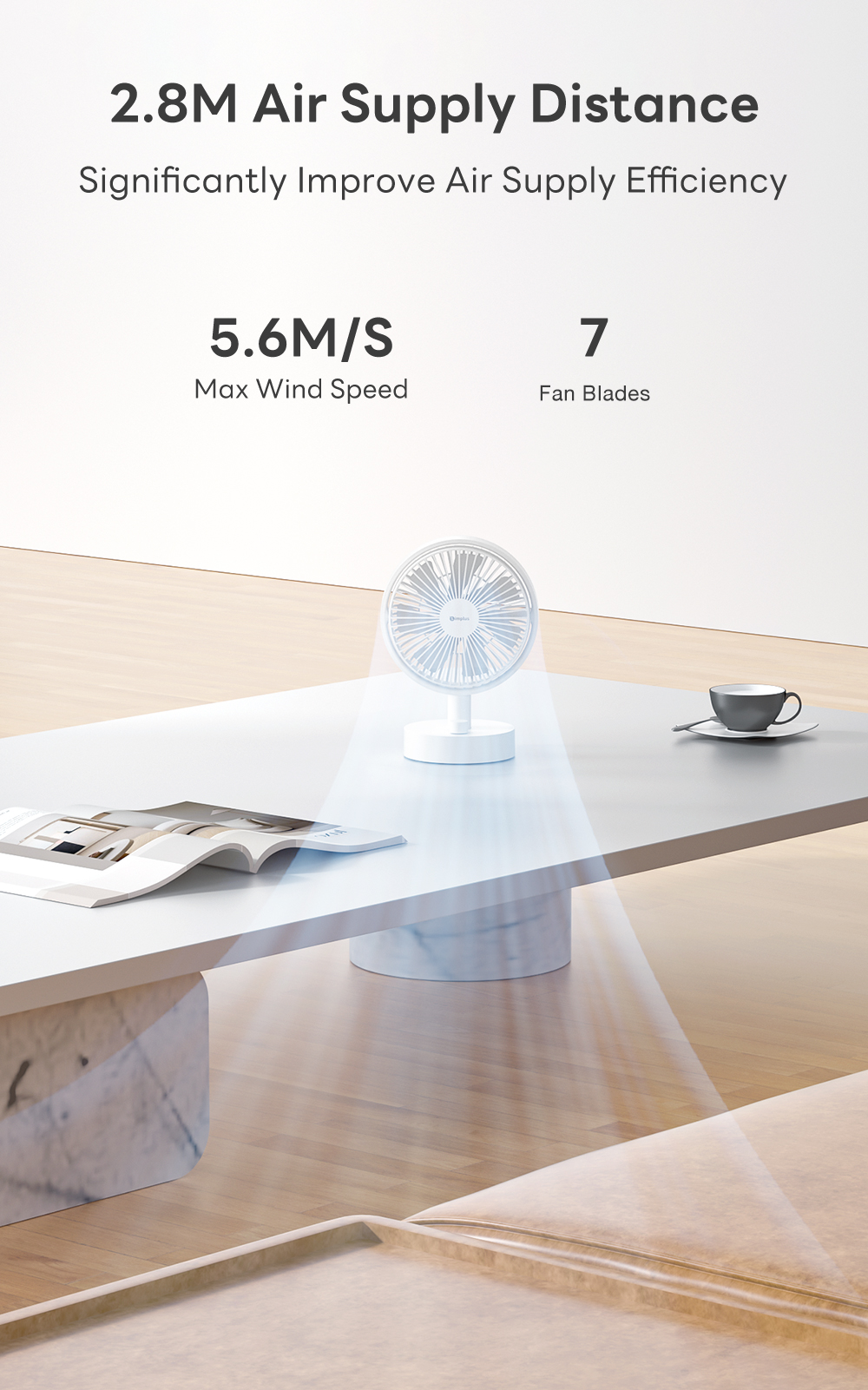 Simplus Desktop Fan | Portable Fan | Stepless Speed Control | Wide ...