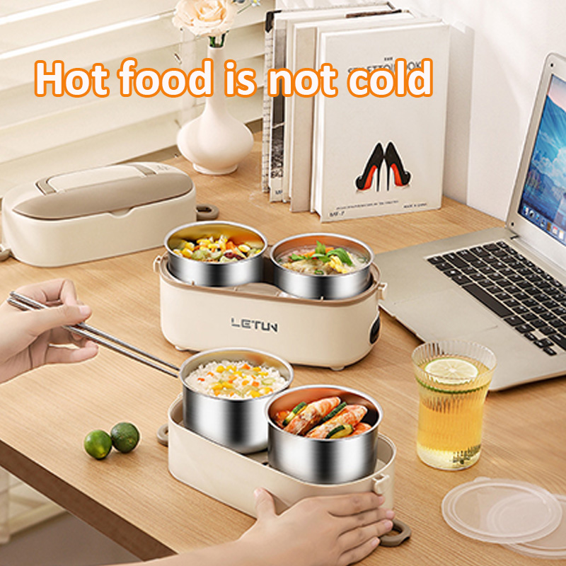VIVA 4-in-1 Electric Lunch Box Portable Food Warmer & Heater Set | 1.2L ...