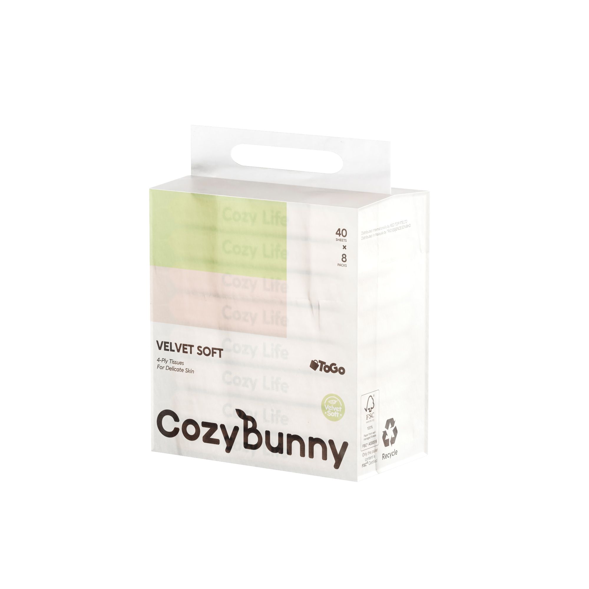 Cozy Bunny 4-Ply Velvet Soft Facial Tissues Experience Box | 24 Packs ...