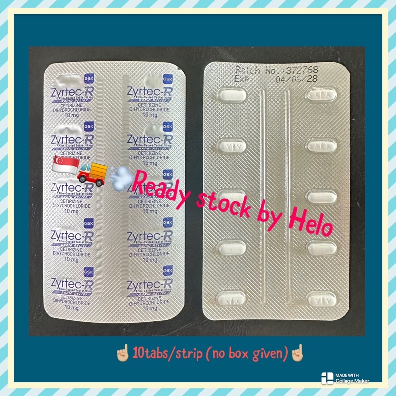 (🇸🇬🚚💨Mix&Match Exp 2029) Zyrtec-R Film-Coated Tablet 10mg Rapid Relief ...