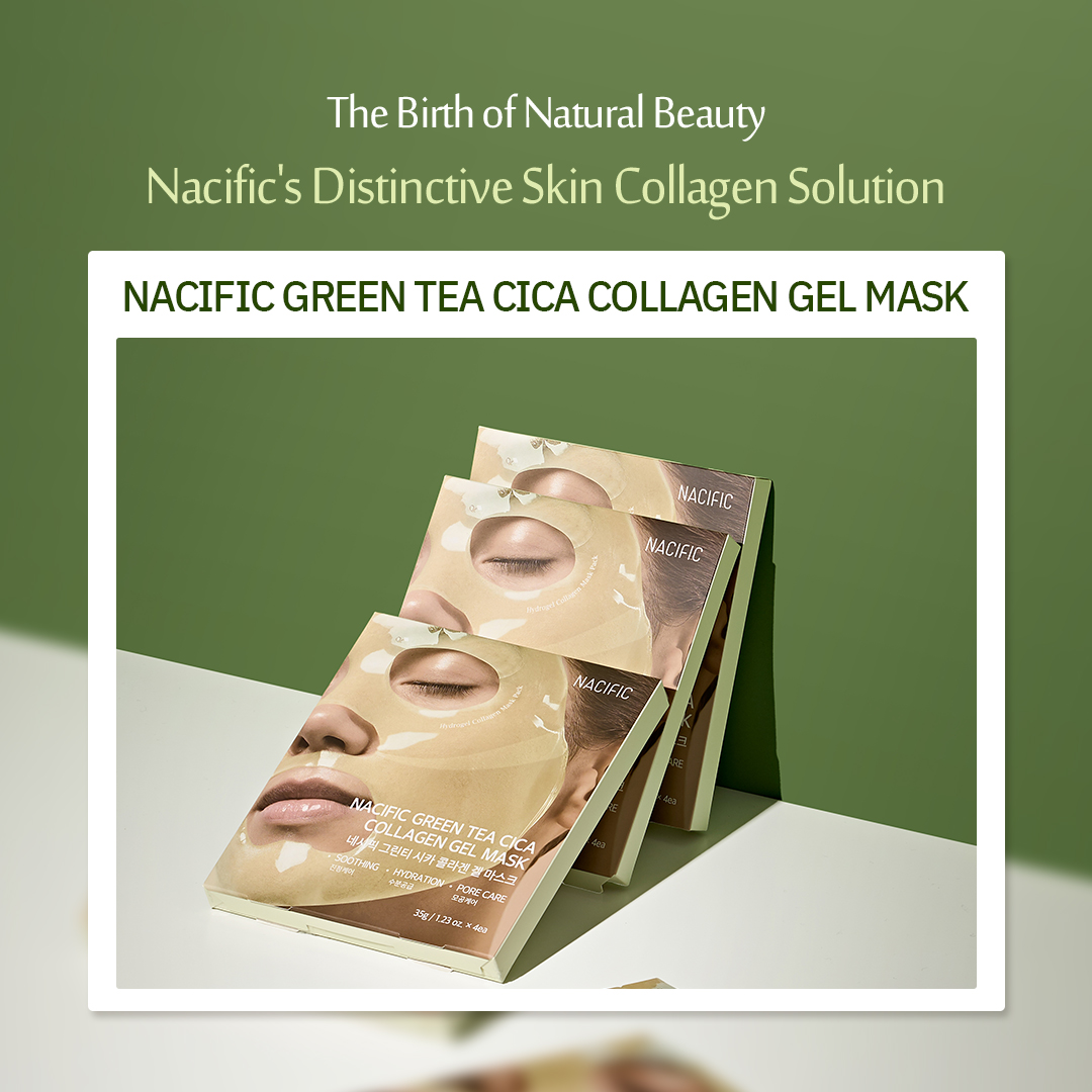 NACIFIC Premium Green Tea Cica Collagen Gel Mask 4EA, Centella asiatica ...