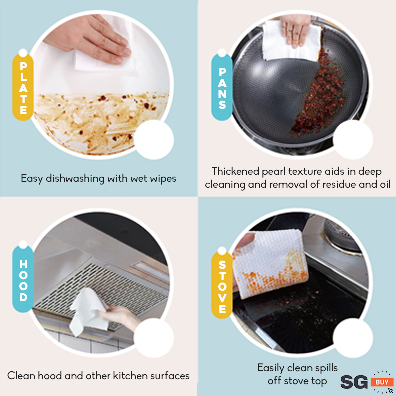 EXTRA LARGE 80 Pc Disposable Kitchen Wet Wipes Paper Tissue Extra Large ...