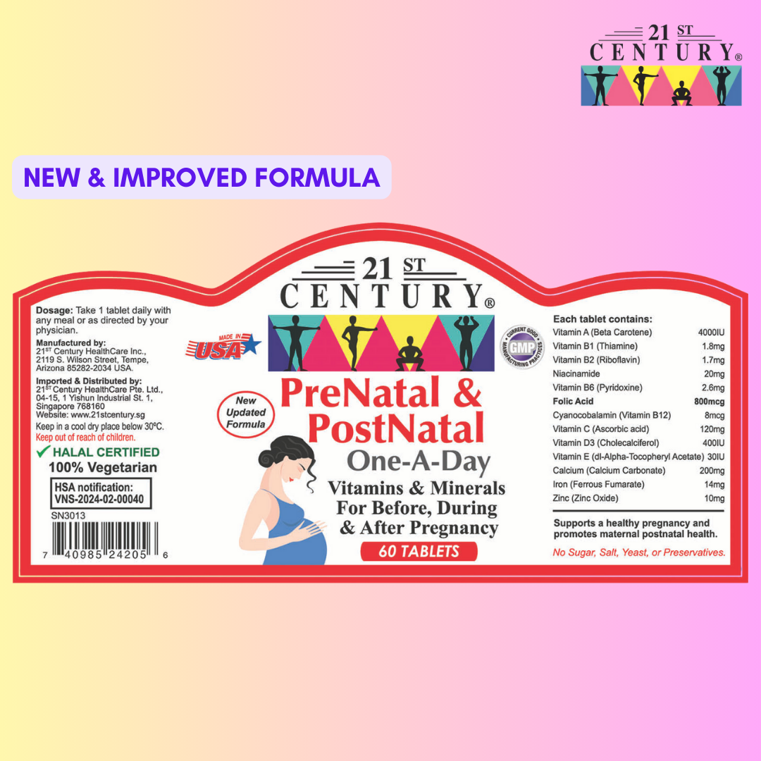 *NEW & IMPROVED FORMULA* 21st Century PreNatal & PostNatal - 60 Tab ...
