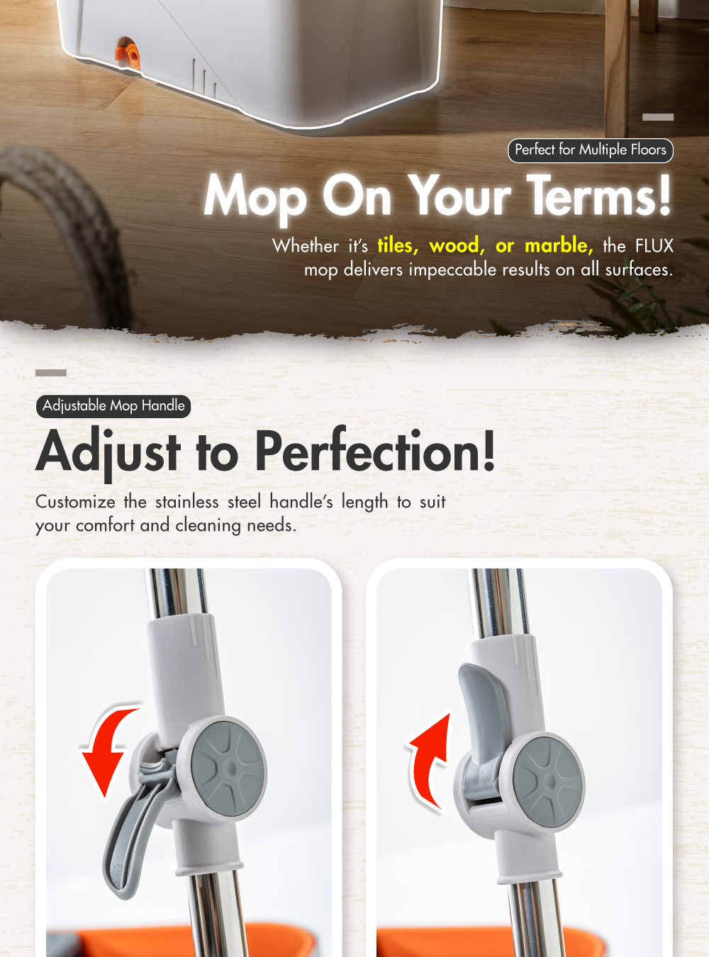 [2025 NEW] Upgraded Tornado Spin Microfibre Mop With Wheels (2 Mop Head ...