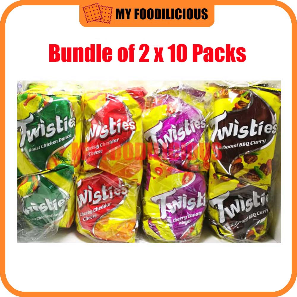 Twisties Snack - Roasted Chicken / BBQ Curry / Cheese / Tomato - 10 ...