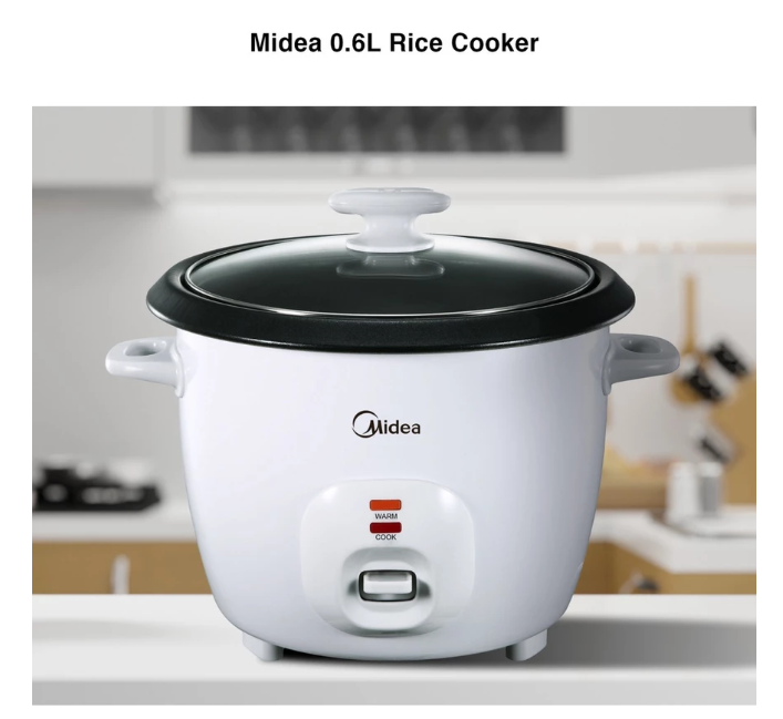 Midea 0.6L Rice Cooker MEC-1006W | Shopee Singapore