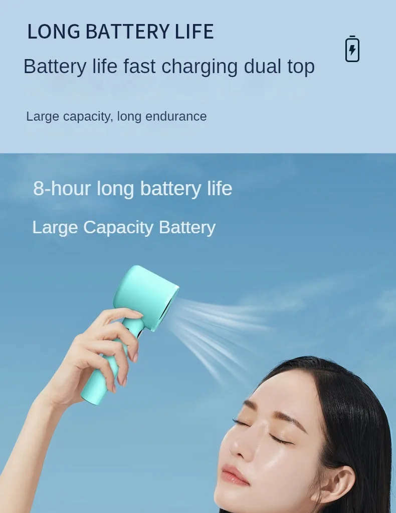 [SG] Portable Mini Jet Fan 120 Speeds Strong Wind Cooling USB Handheld ...