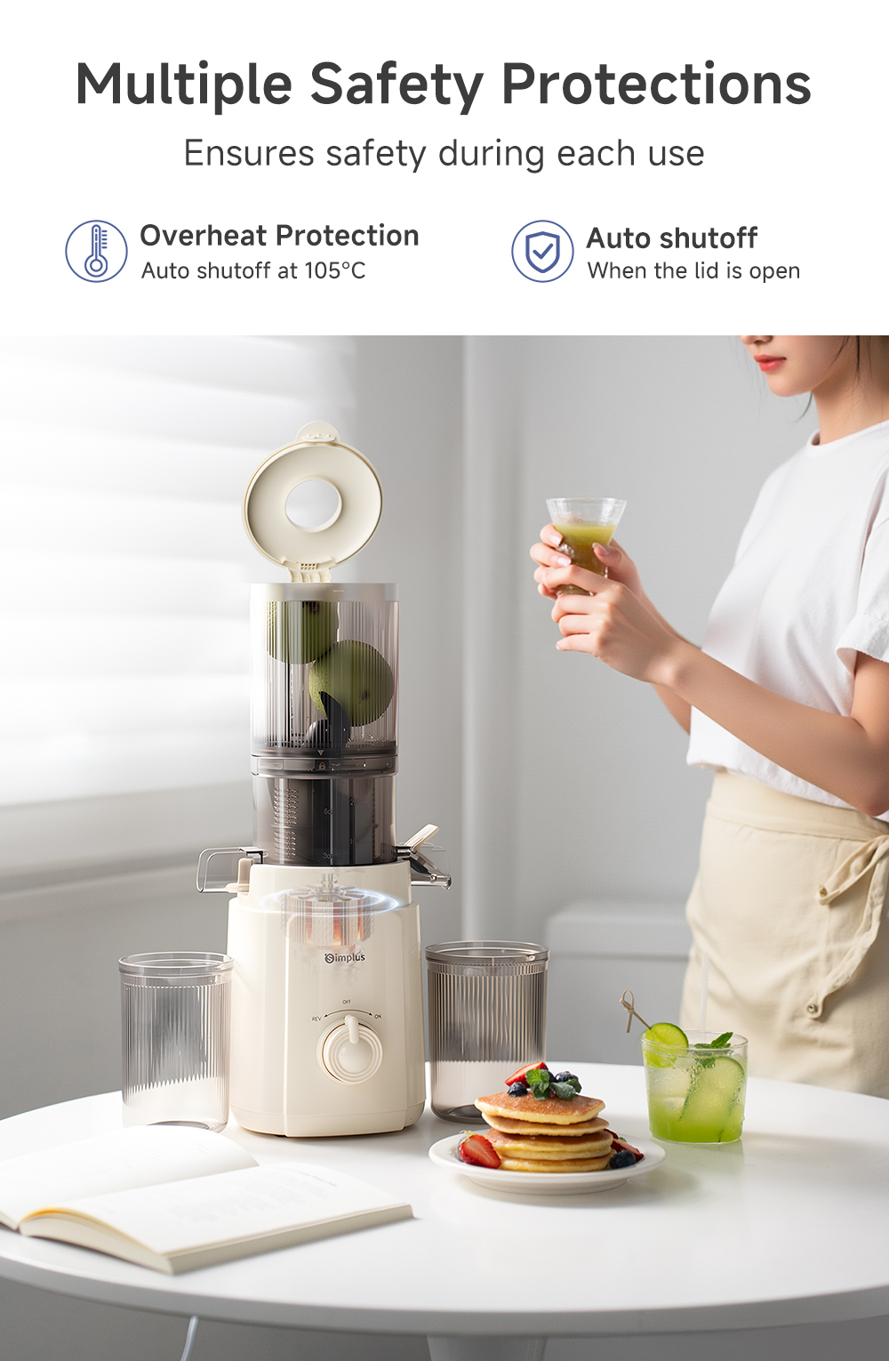 Simplus Cold Press Juicer Slow Juicer丨1.2L Large Capacity丨Upgrated ...