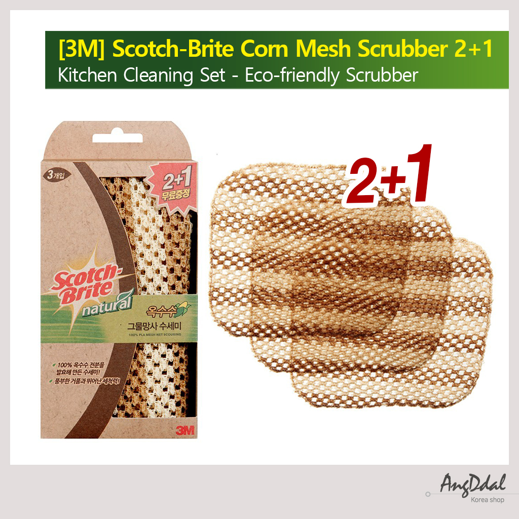 [3M] Scotch-Brite Corn Mesh Scrubber 2+1 / Biodegradable Eco-Friendly ...