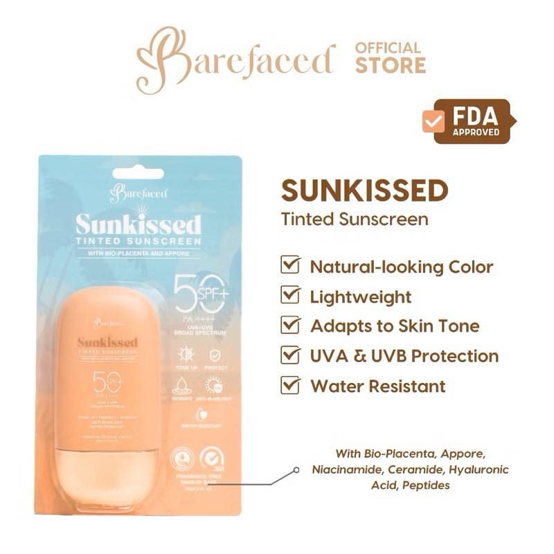 BAREFACED Sunkissed Tinted Sunscreen SPF50 PA++++ | Shopee Singapore
