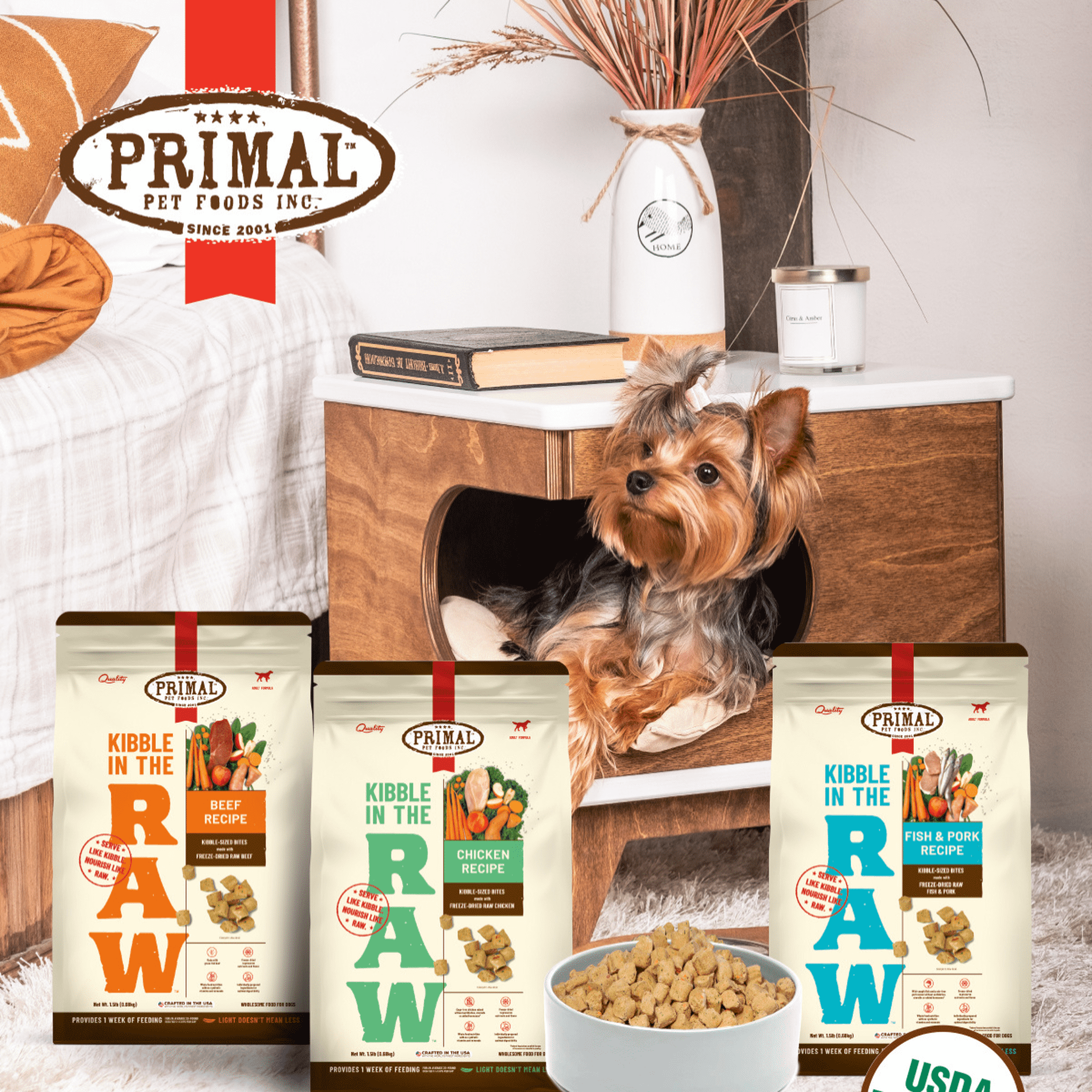 Primal Freeze Dried Kibble In The Raw Food For Dogs (1.5 lbs) | Beef ...