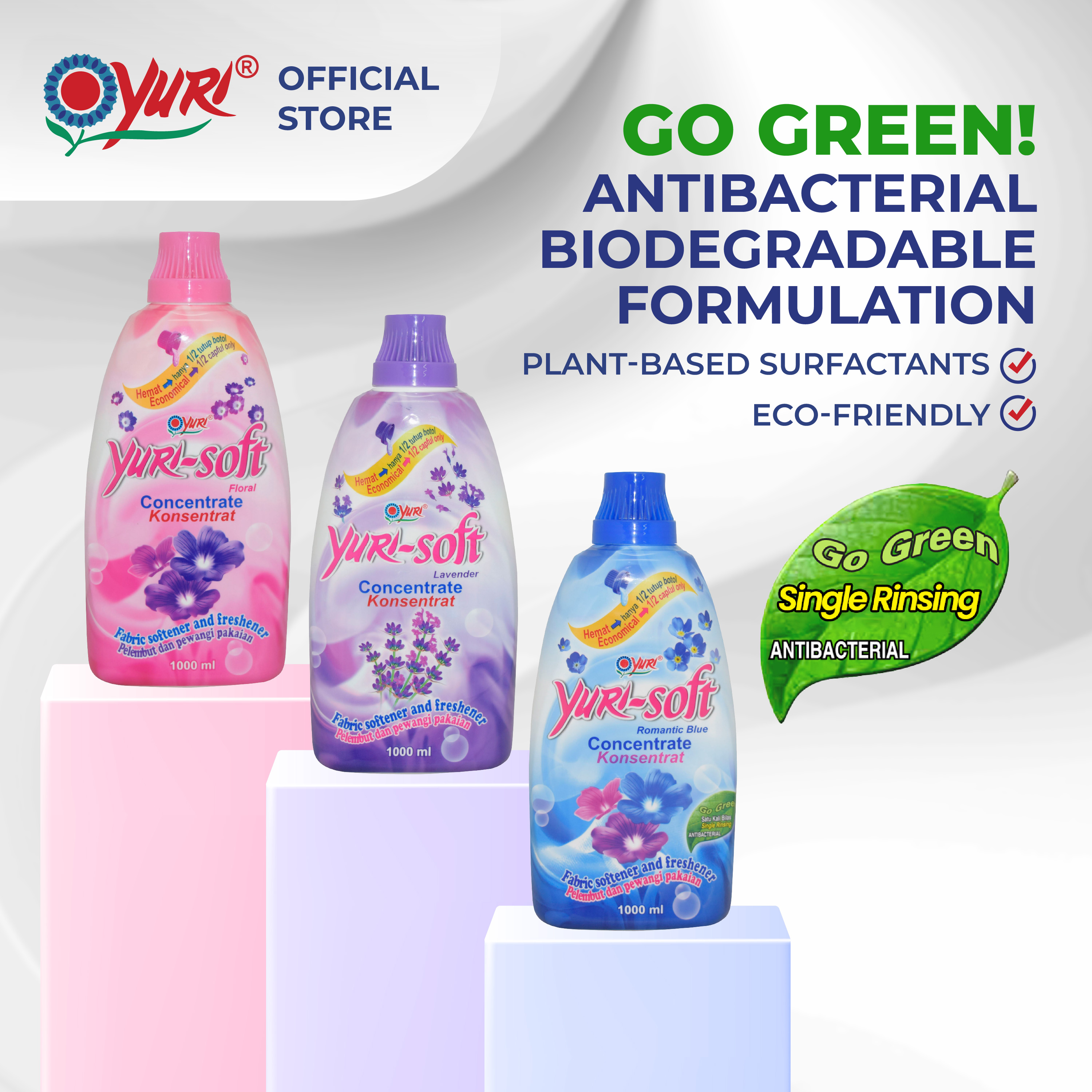 Yuri-soft Concentrate Fabric Softener 1000ml (Floral) | Shopee Singapore