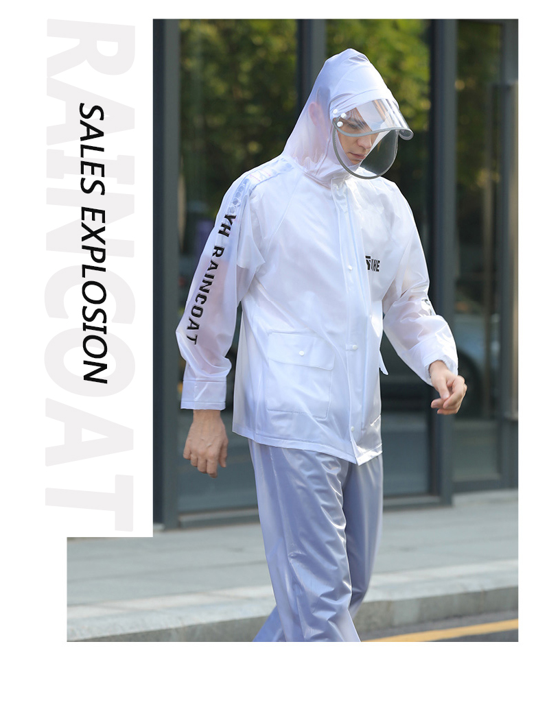 Split Raincoat Set for Motorcycle Unisex Rain Coat Brim High Reflective ...