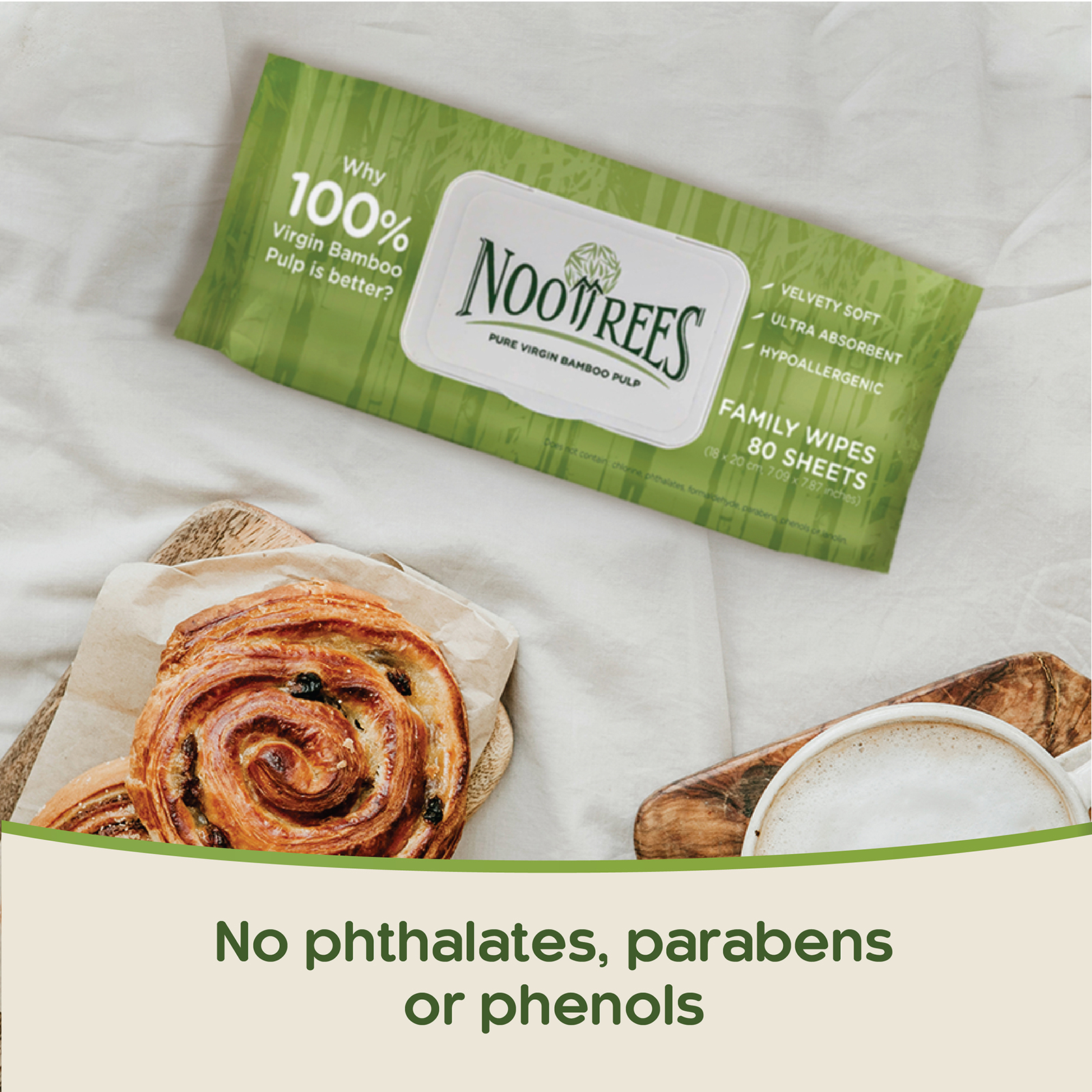 Nootrees Bamboo Family Wet Wipes 80s | Shopee Singapore