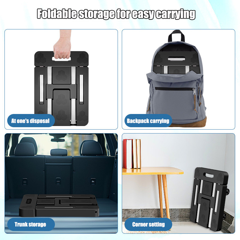 Folding Handcart 300KG Luggage Cart Large Capacity 6-wheel Portable ...