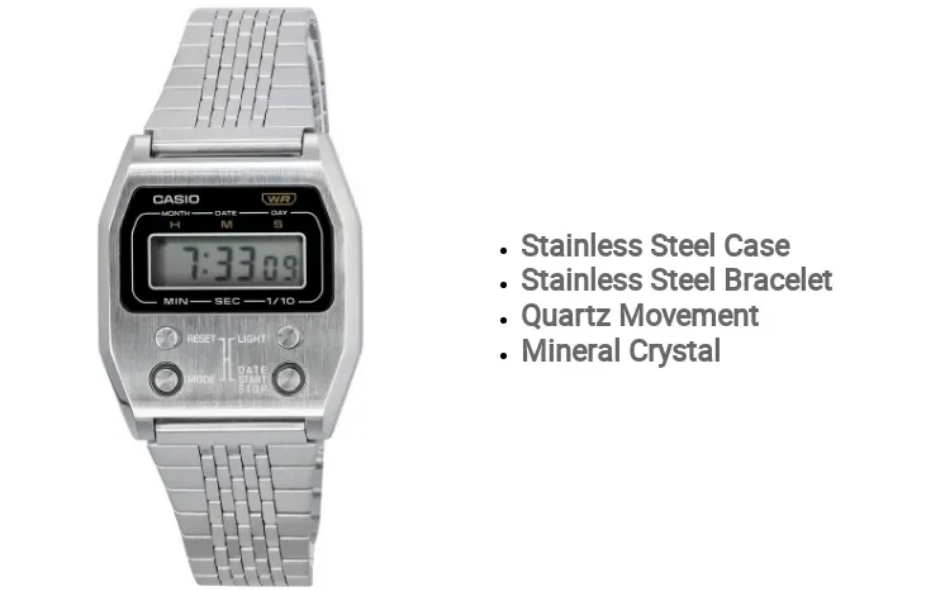 [Creationwatches] Casio Vintage Digital Stainless Steel Quartz A1100D-1 ...