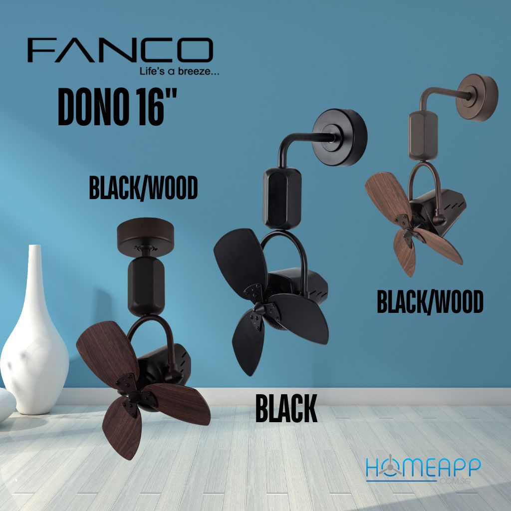 ++Installation FANCO Dono 16" DC ceiling corner wall fan remote control ...