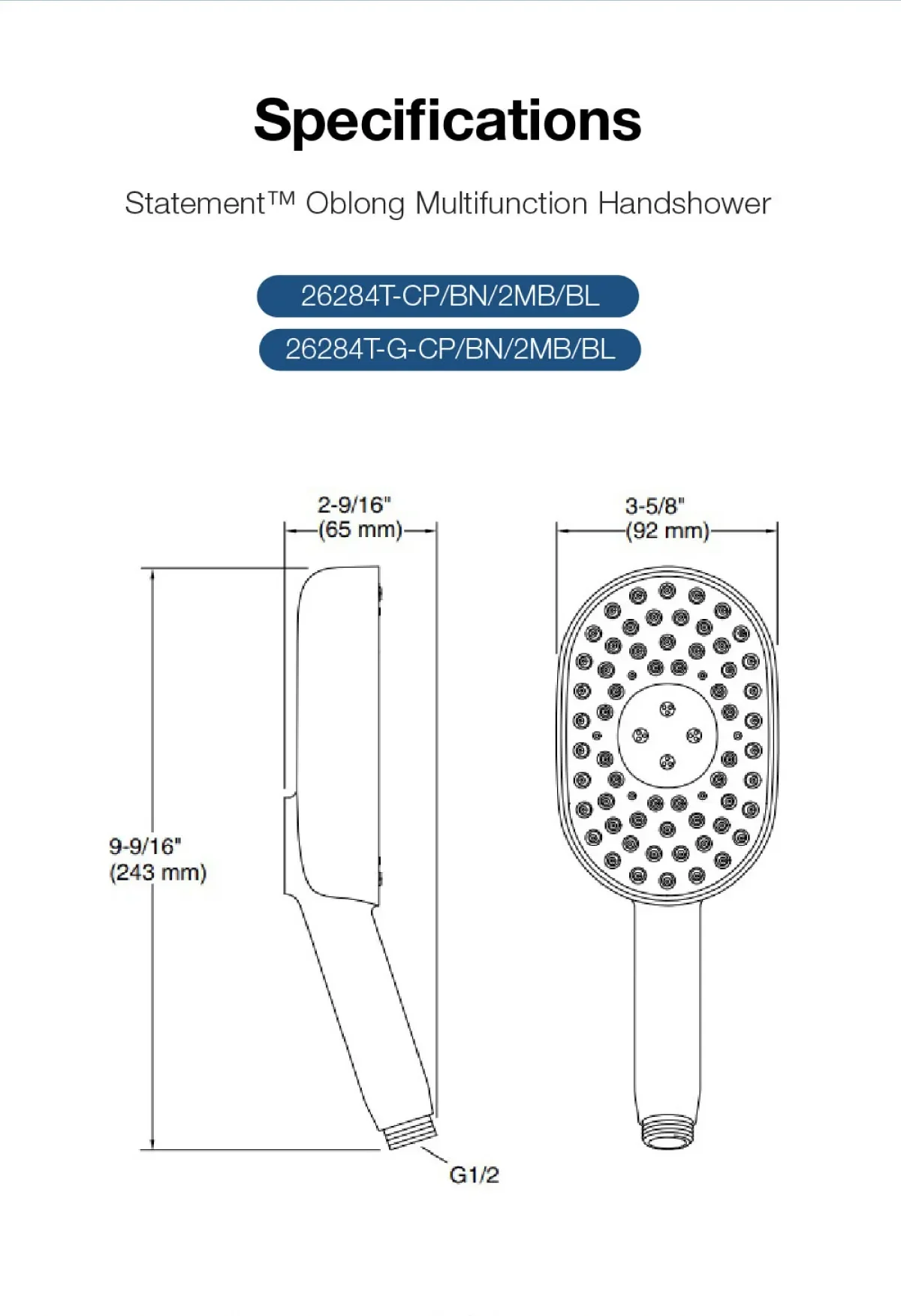 KOHLER Statement Oblong Multifunction Handshower, Polished Chrome K ...