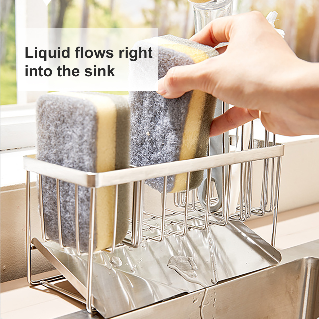 Stainless Steel Kitchen Sink Rack Sponge Drainer Soap Cady Basin Holder ...