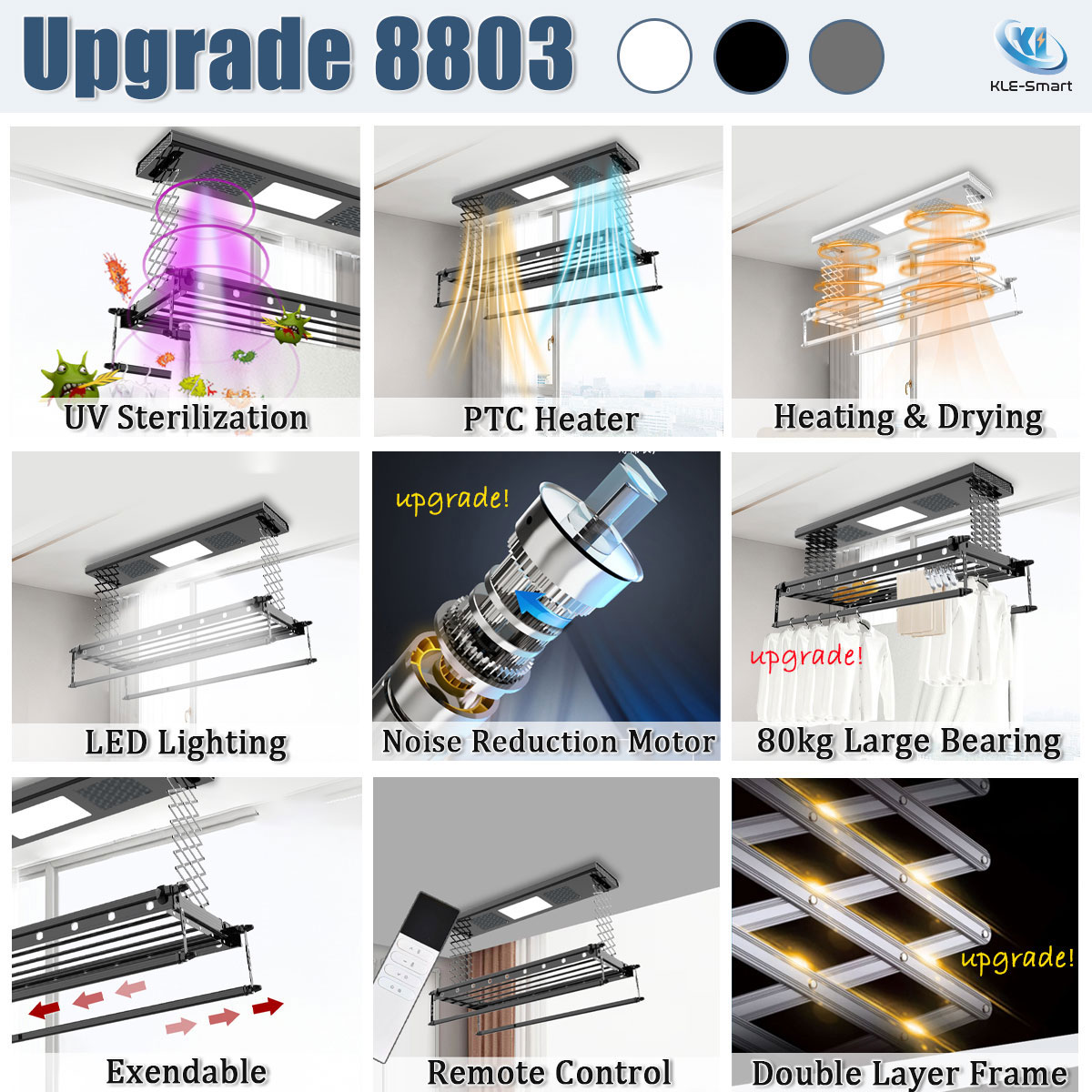 【Local Ready Stock + FREE INSTALLATION】Upgrade Automated Laundry Rack ...