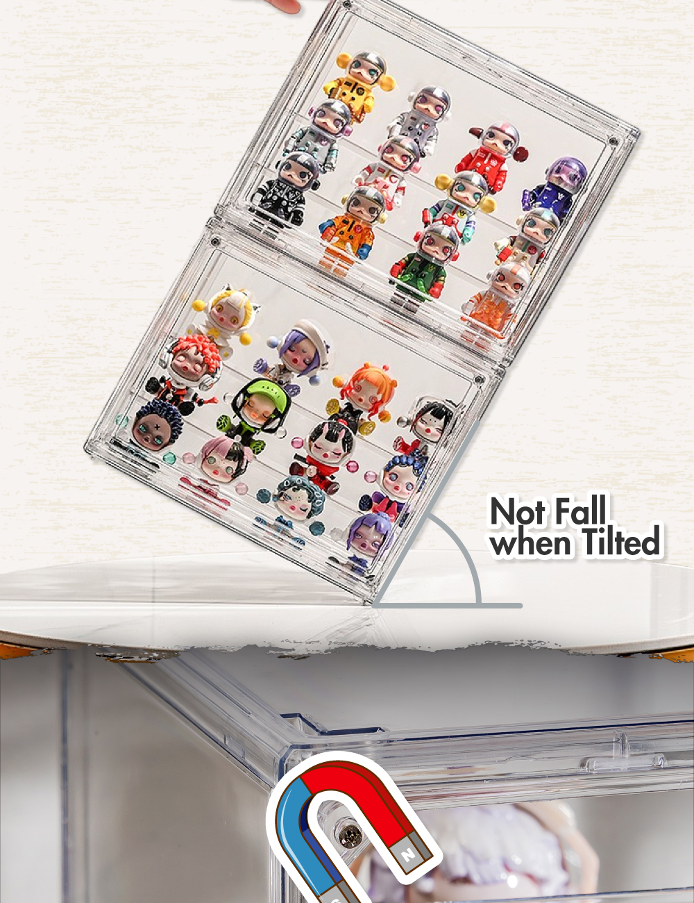 HOUZE - Stackable Acrylic Popmart Figurine Clear Storage Box With ...